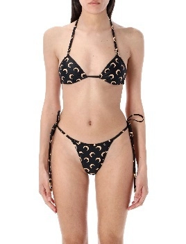 MARINE SERRE Moon-print Triangle Bikini