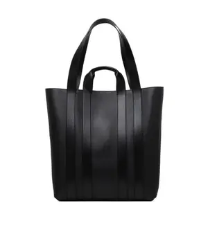 LANVIN Ballade North South Logo Embossed Tote Bag - Black