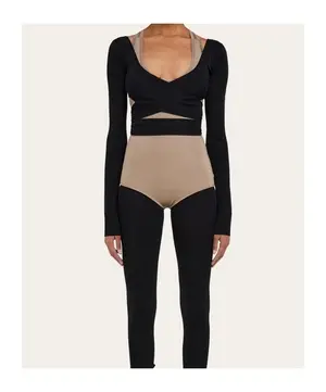 FERRAGAMO Wrap Front Long Sleeve Top