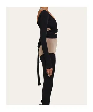 FERRAGAMO Wrap Front Long Sleeve Top