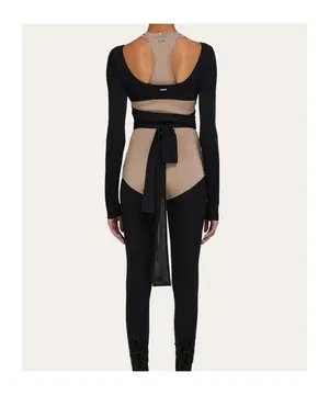 FERRAGAMO Wrap Front Long Sleeve Top