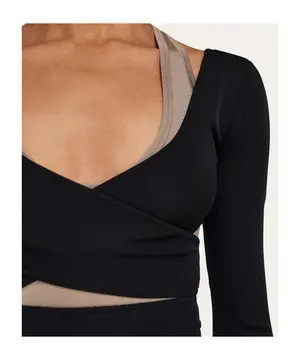 FERRAGAMO Wrap Front Long Sleeve Top