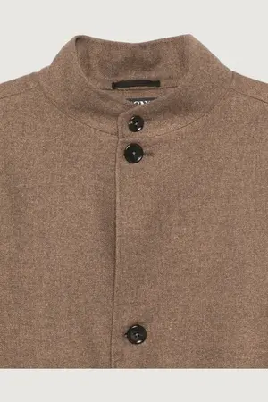 Zegna Patch-pocket Stand Collar Jacket - Brown