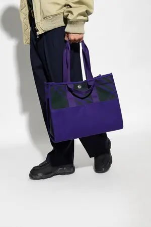 Burberry Check Pattern Tote Bag - Blue