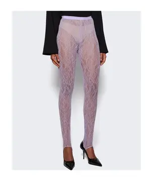 Wardrobe.NYC Lace Stirrup Leggings - Gray