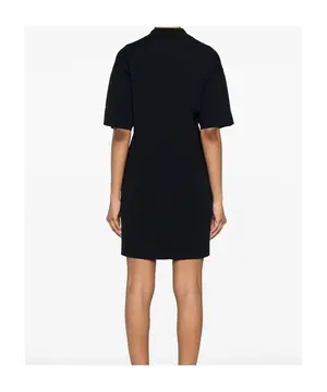 P.a.r.o.s.h Collared Short-sleeve Shirt Dress - Navy Blue