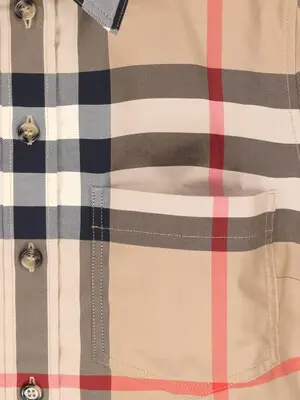 Burberry Long Sleeve Checked Shirt - Brown