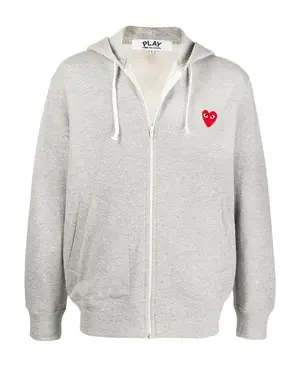 Play Comme Des Garcon Zip Up Hoodie - White