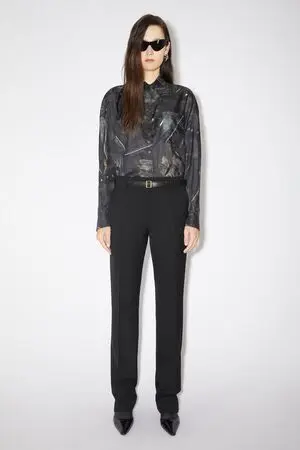 Acne Studios Mid-rise Tailored Trousers - Black