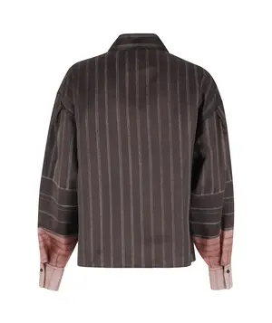 ALYSI Long Sleeved Striped Shirt - Black