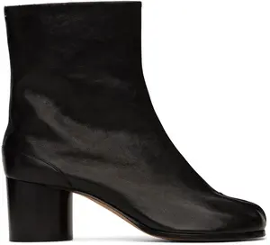 MAISON MARGIELA Tabi Toe Block Heeled Ankle Boots - Black