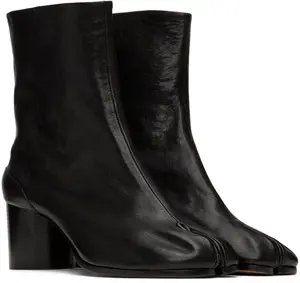 MAISON MARGIELA Tabi Toe Block Heeled Ankle Boots - Black