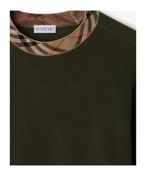 Burberry Check Detailed Knitted Jumper - Shale
