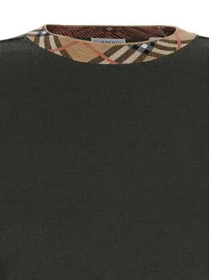 Burberry Check Detailed Knitted Jumper