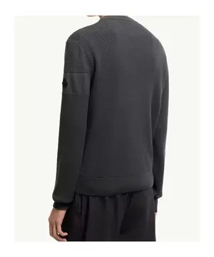 Moncler Logo Patch Crewneck Jumper - Dark Gray