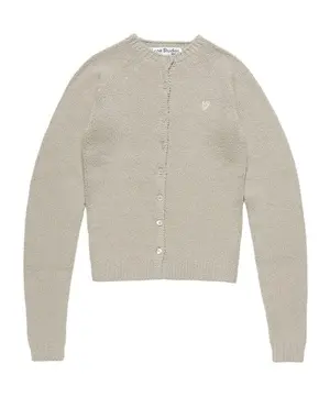 Acne Studios Embroidered Heart Cardigan - Grey White