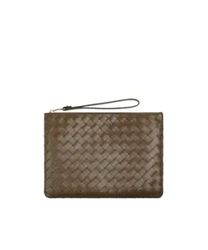 Bottega Veneta Intrecciato Medium Flat Pouch - Pine Cones