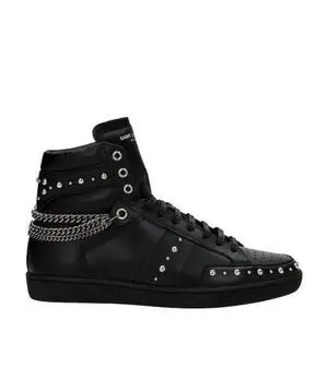 Saint Laurent High-top Sneakers With Chain Detailing