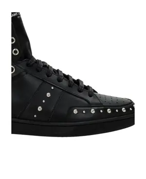 Saint Laurent High-top Sneakers With Chain Detailing