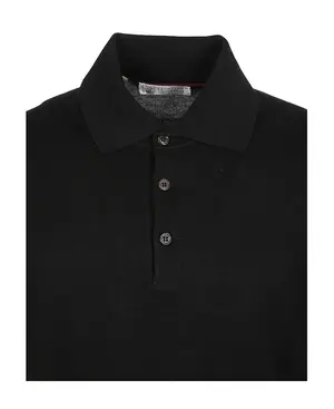 Brunello Cucinelli Knitted Polo Shirt - Black