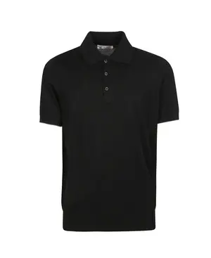 Brunello Cucinelli Short-sleeved Buttoned Polo Shirt - Black