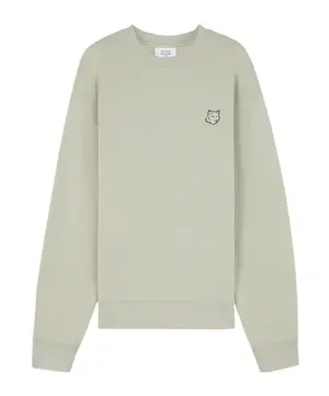 Maison Kitsuné Bold Fox Head Patch Crewneck Sweatshirt - Ash Tree