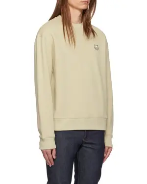 Maison Kitsuné Bold Fox Head Patch Crewneck Sweatshirt - Ash Tree