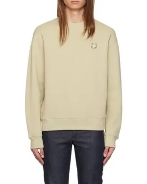 Maison Kitsuné Bold Fox Head Patch Crewneck Sweatshirt - Ash Tree