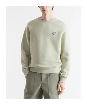 Maison Kitsuné Bold Fox Head Patch Crewneck Sweatshirt - Ash Tree