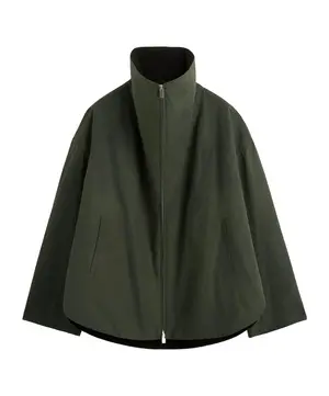 TOTEME Totême Long Sleeved Corduroy-Collar Jacket Forest Color