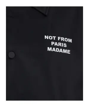 Drole De Monsieur Drôle De Slogan Button-up Jacket - Black