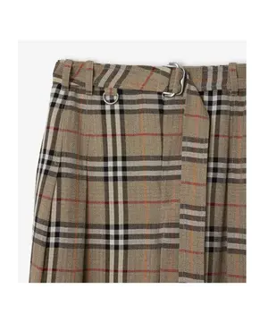 Burberry Straight-leg Checked Belted Trousers