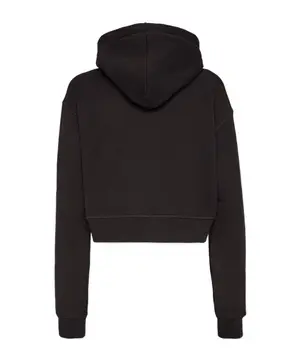 Dsquared2 Logo Detailed Cropped Drawstring Hoodie