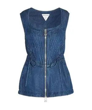 Bottega Veneta Zip-up Denim Sleeveless Top