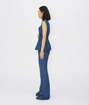 Bottega Veneta Zip-up Denim Sleeveless Top