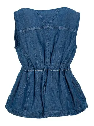 Bottega Veneta Zip-up Denim Sleeveless Top