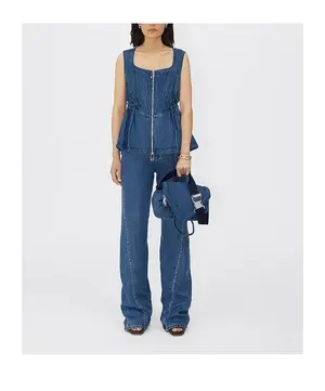 Bottega Veneta Zip-up Denim Sleeveless Top