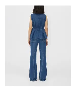 Bottega Veneta Zip-up Denim Sleeveless Top