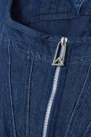 Bottega Veneta Zip-up Denim Sleeveless Top