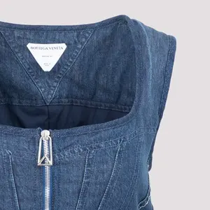 Bottega Veneta Zip-up Denim Sleeveless Top