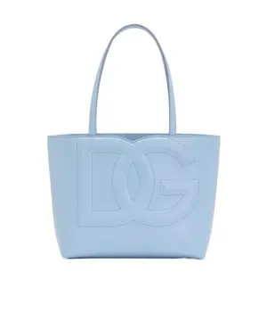 Dolce & Gabbana Dg Logo Embossed Small Tote Bag - Sky Blue