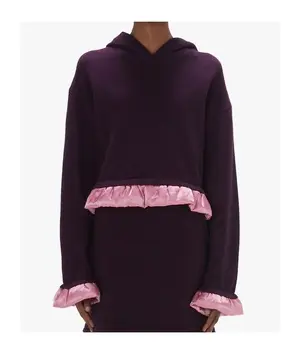 J.W.ANDERSON Satin Detailed Cropped Hoodie