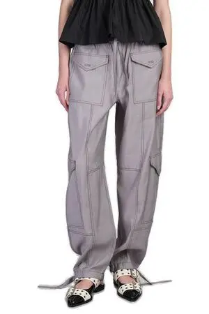 GANNI High Waist Drawstring Cargo Pants