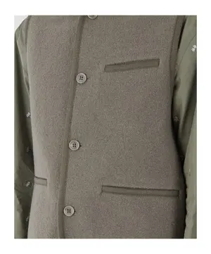 RIER Sleeveless Wool Vest - Gray
