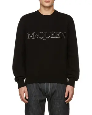 Alexander McQueen Embroidered Logo Crewneck Sweatshirt