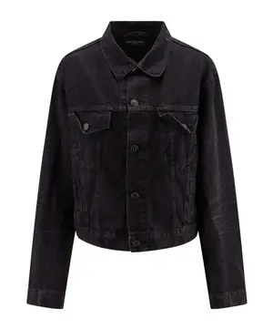 Balenciaga Collared Button-up Denim Jacket