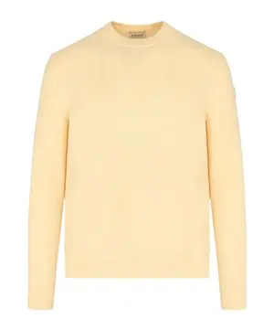 Moncler Logo Patch Crewneck Jumper - Nude
