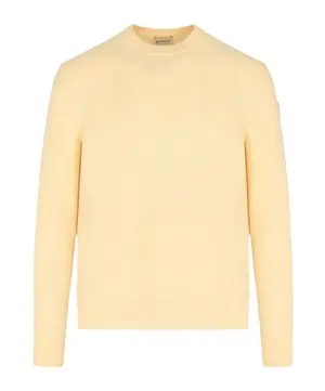 Moncler Logo Patch Crewneck Jumper - Nude