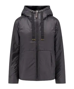 Max Mara Zip-up Reversible Hooded Jacket - Black