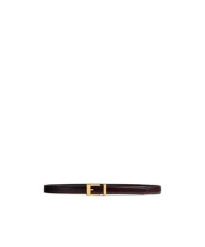 Khaite Manhattan Belt In Bordeaux Leather - Black